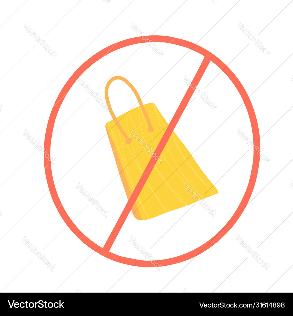 No plastic bags sign isolated Royalty Free Vector Image