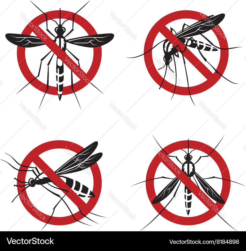 Set of mosquito sign Royalty Free Vector Image
