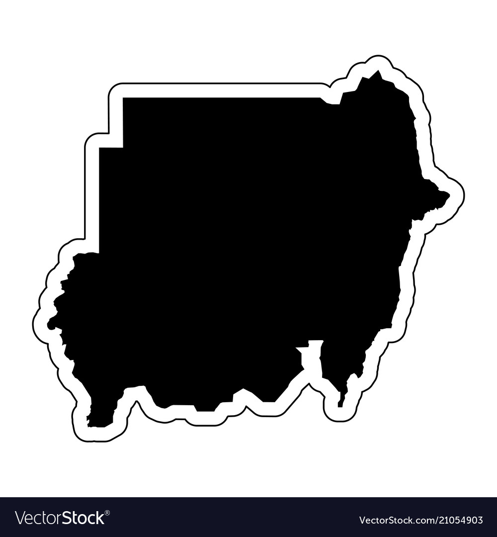 Black silhouette of the country sudan Royalty Free Vector