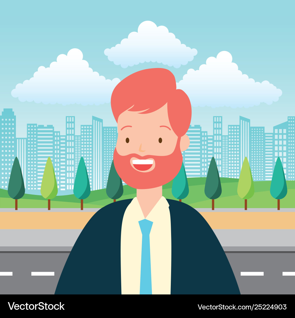 Businessman city street Royalty Free Vector Image