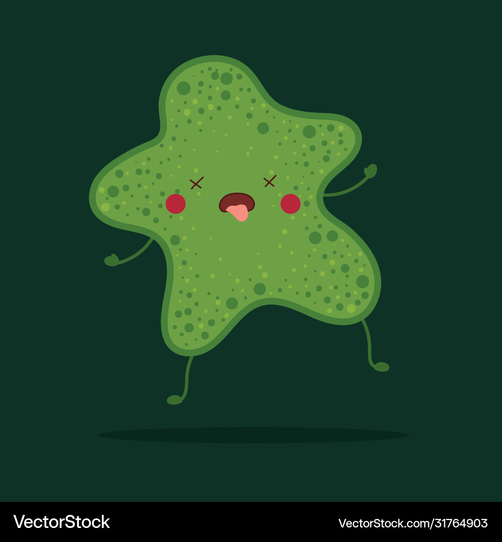 Dead virus kawaii cartoon design Royalty Free Vector Image