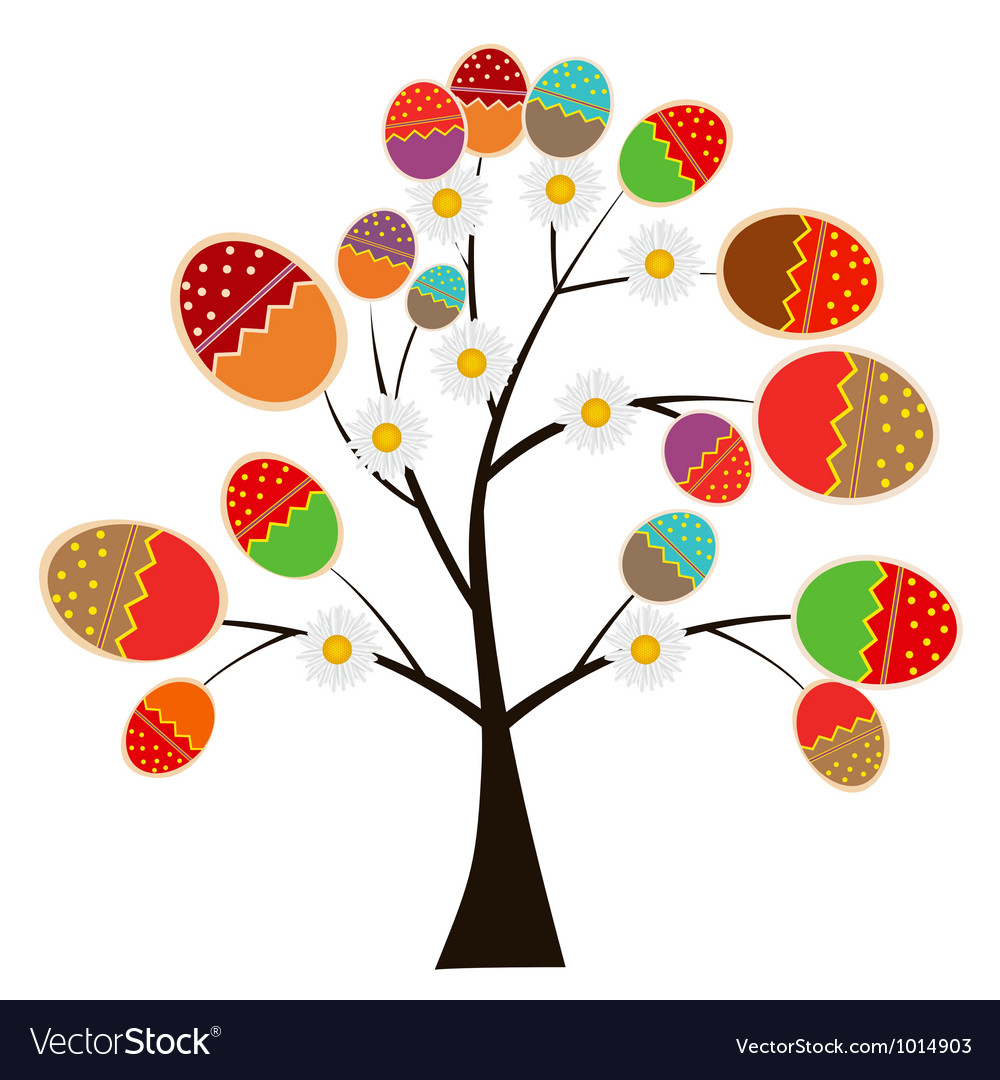 Easter tree with eggs Royalty Free Vector Image