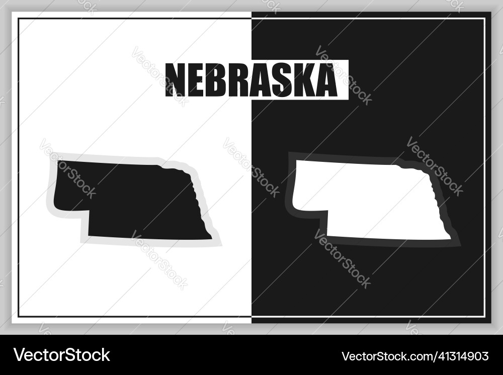 Flat style map of state nebraska usa Royalty Free Vector