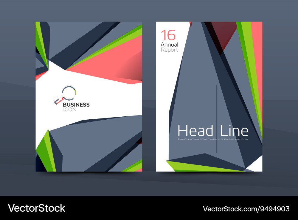 Geometric a4 front page business annual report Vector Image