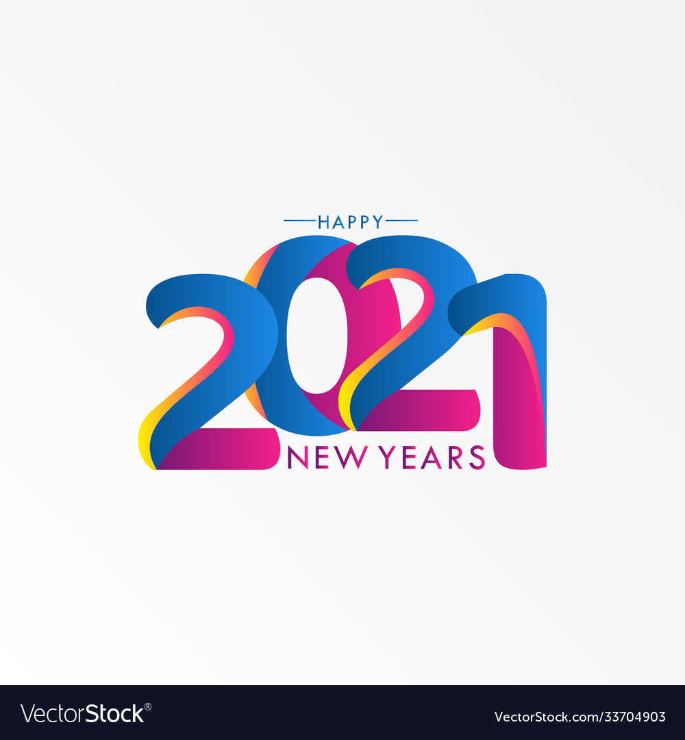 Happy new years 2021 celebration template design Vector Image