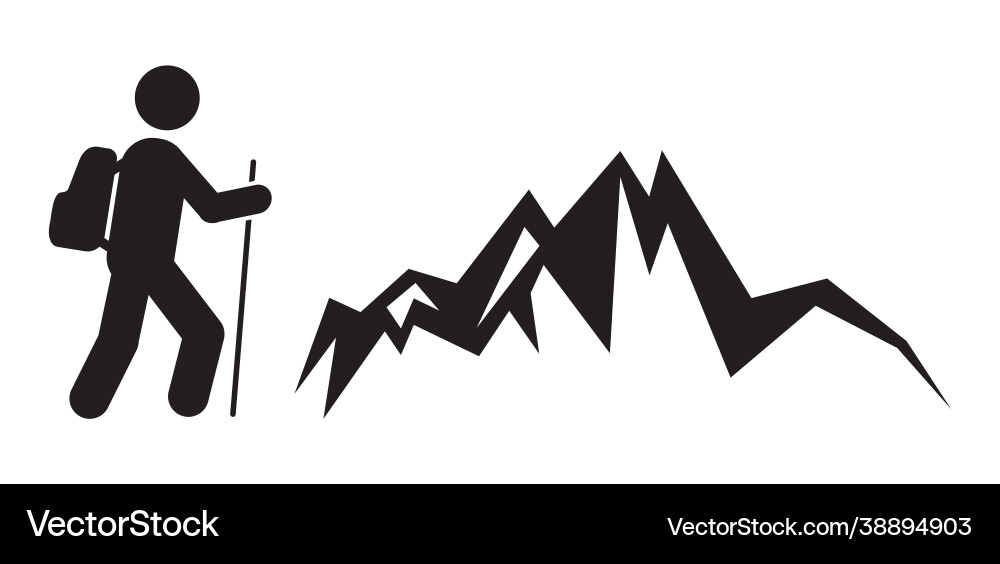 Hiking icon Royalty Free Vector Image - VectorStock