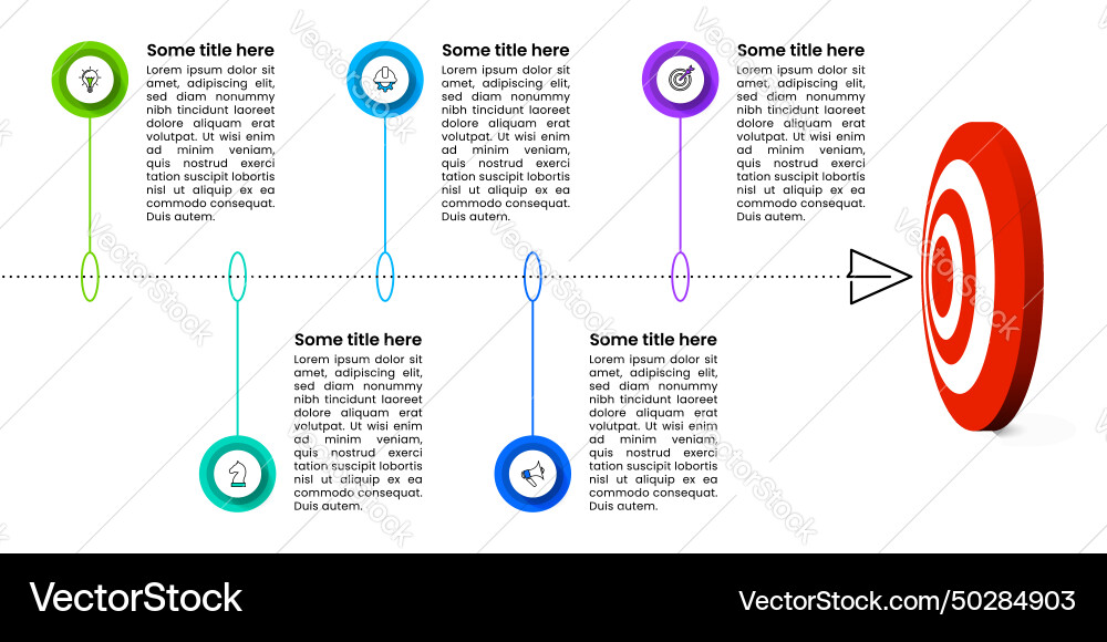 Infographic template the path to goal with 5 Vector Image