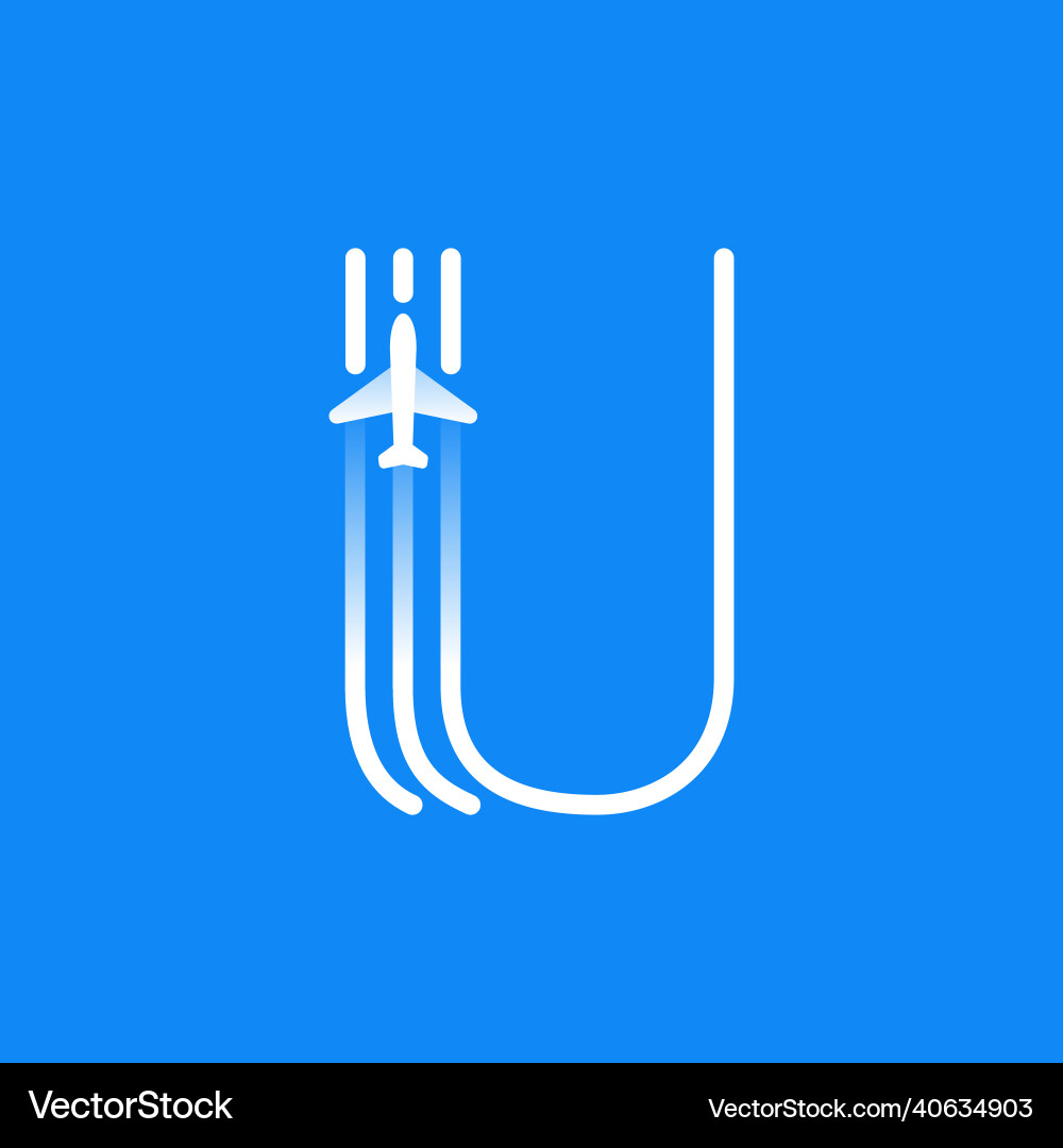 Letter u logo is made of three parallel lines Vector Image