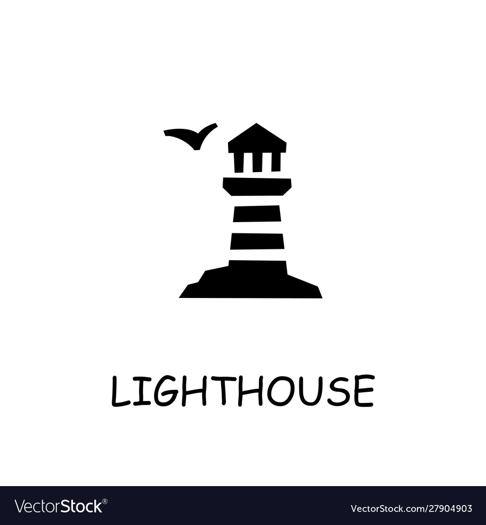 Lighthouse flat icon Royalty Free Vector Image