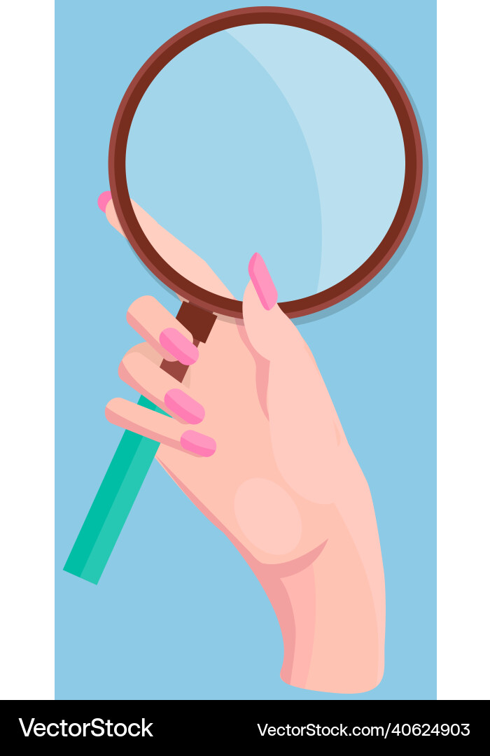 Magnifier loupe magnifying glass in hand Vector Image