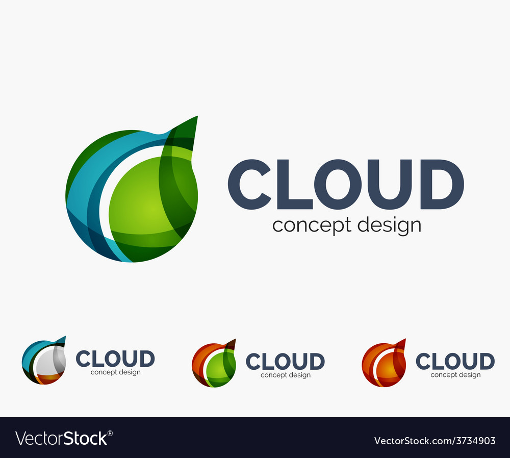 Modern cloud logo set Royalty Free Vector Image