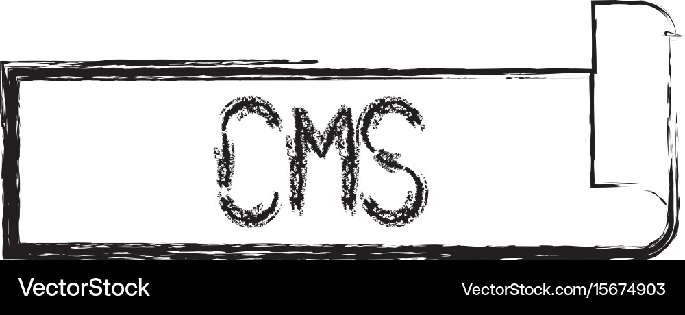 Monochrome blurred silhouette label text of cms Vector Image