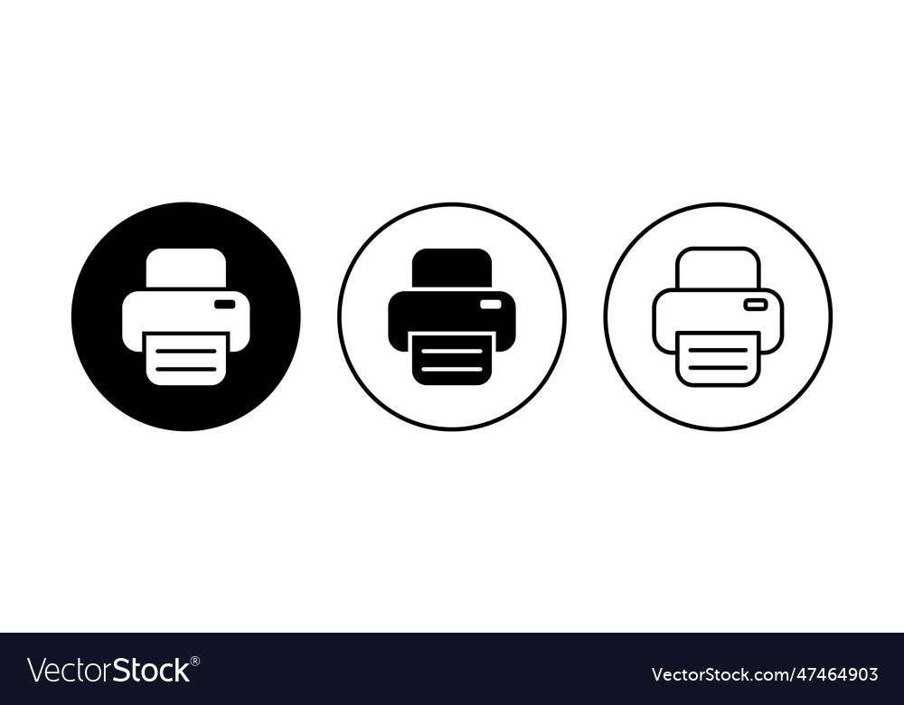 Print icon set printer icon Royalty Free Vector Image