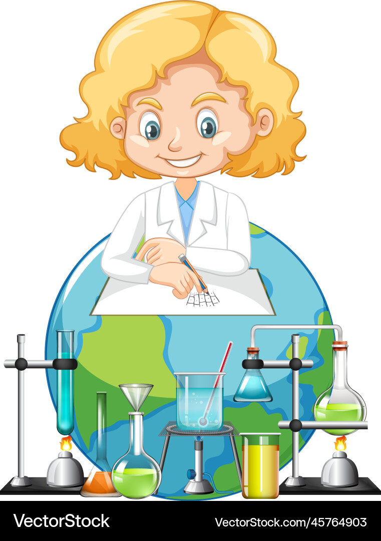 Scientist woman cartoon character Royalty Free Vector Image