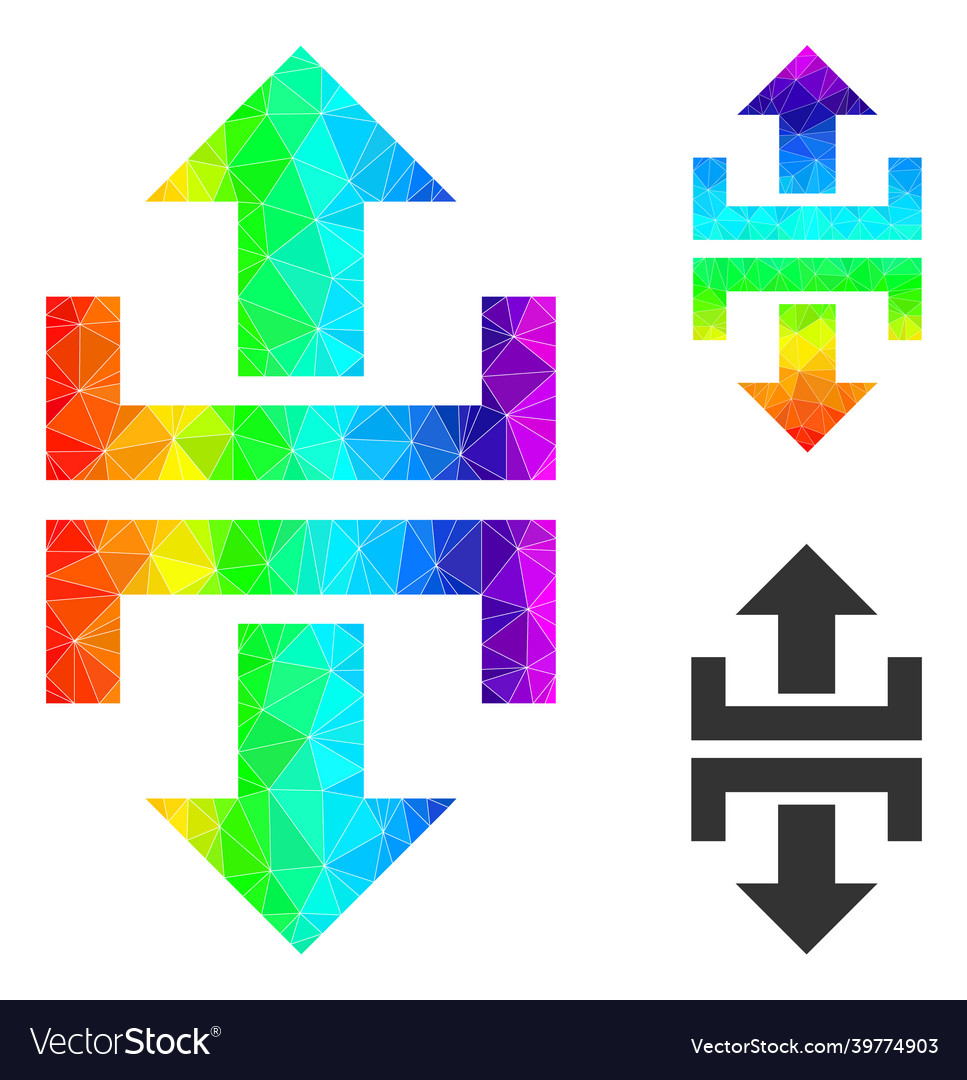 Triangle filled divide vertical direction Vector Image