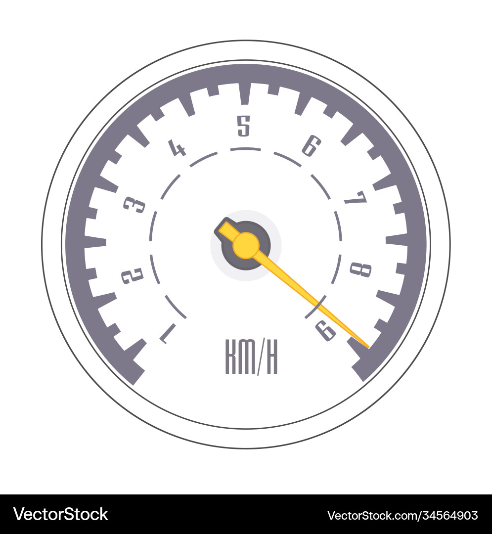 Vintage car tachometer isolated on white Vector Image