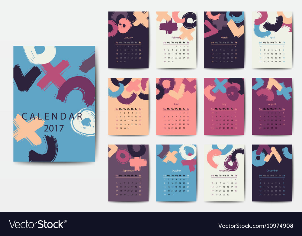 2017 calendar Royalty Free Vector Image - VectorStock