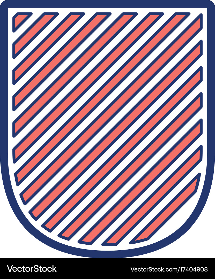 Badge in color sections silhouette with stripes Vector Image