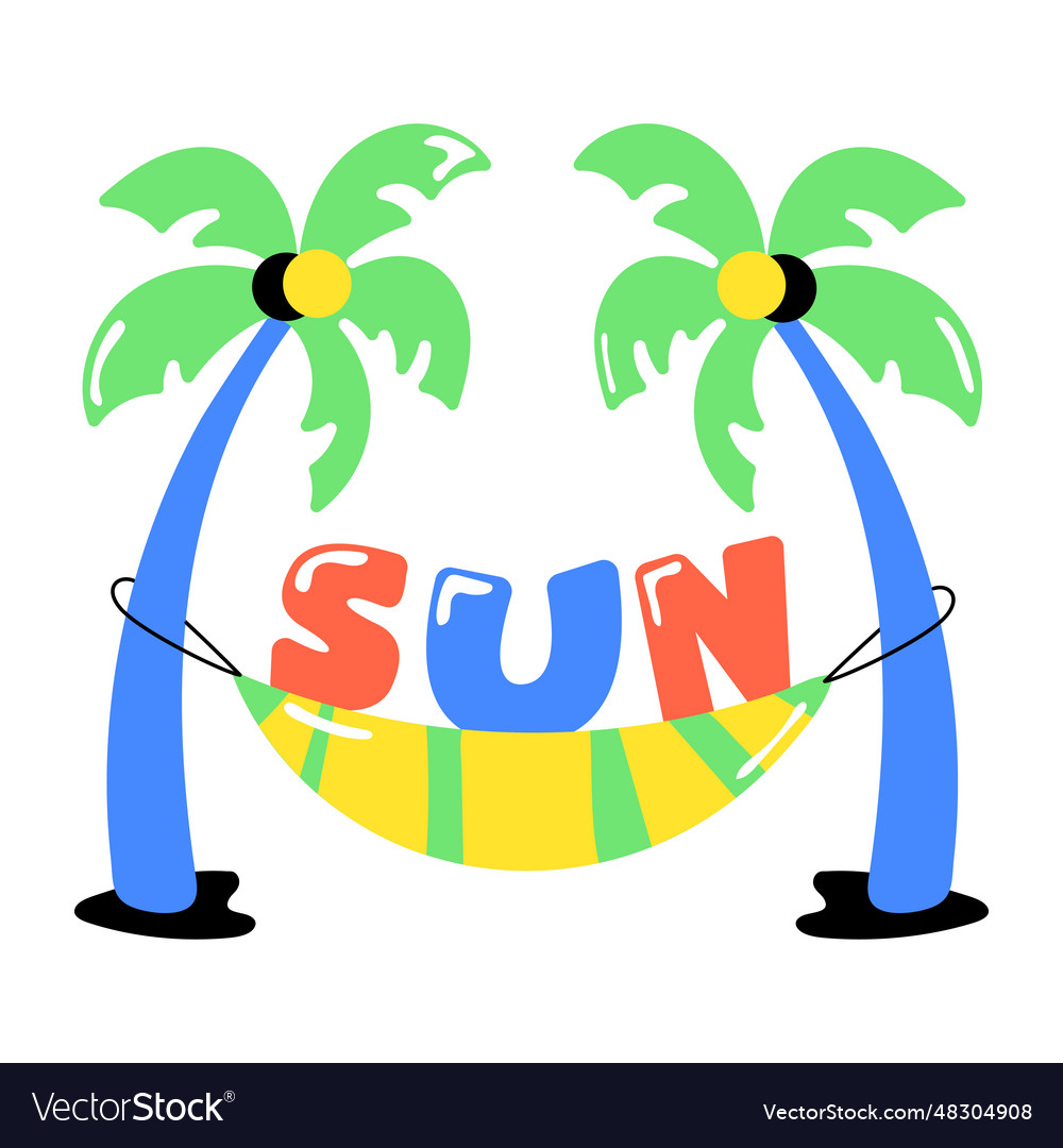 Beach hammock Royalty Free Vector Image - VectorStock