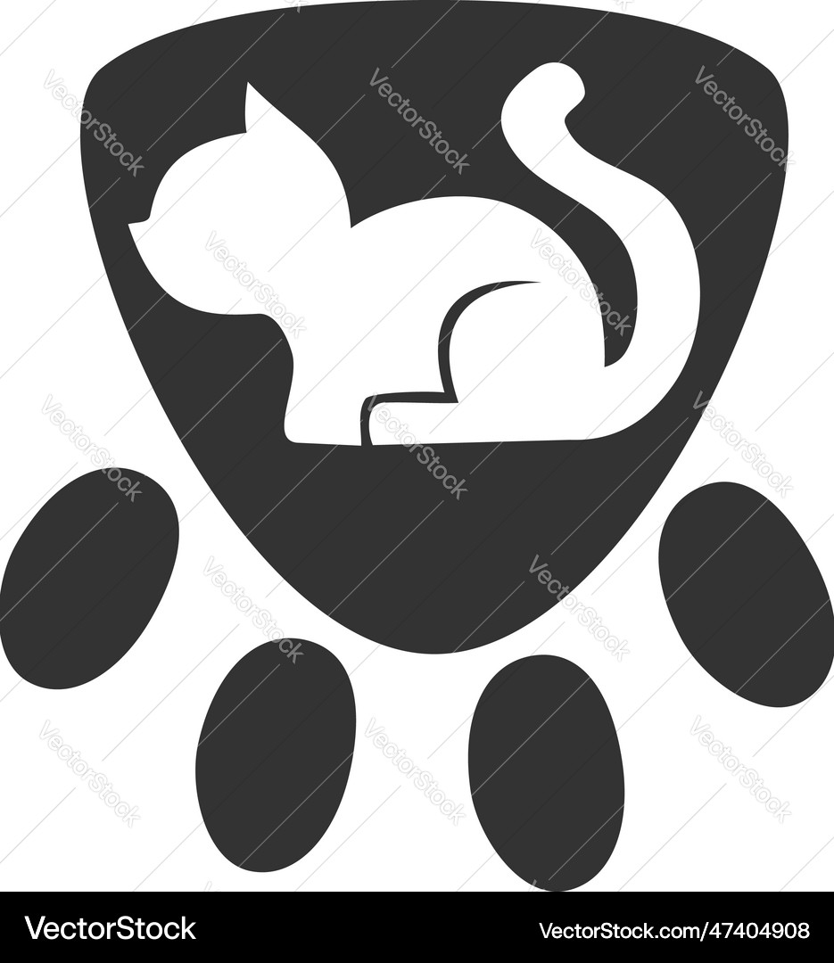 Cat pet logo template icon brand identity Vector Image