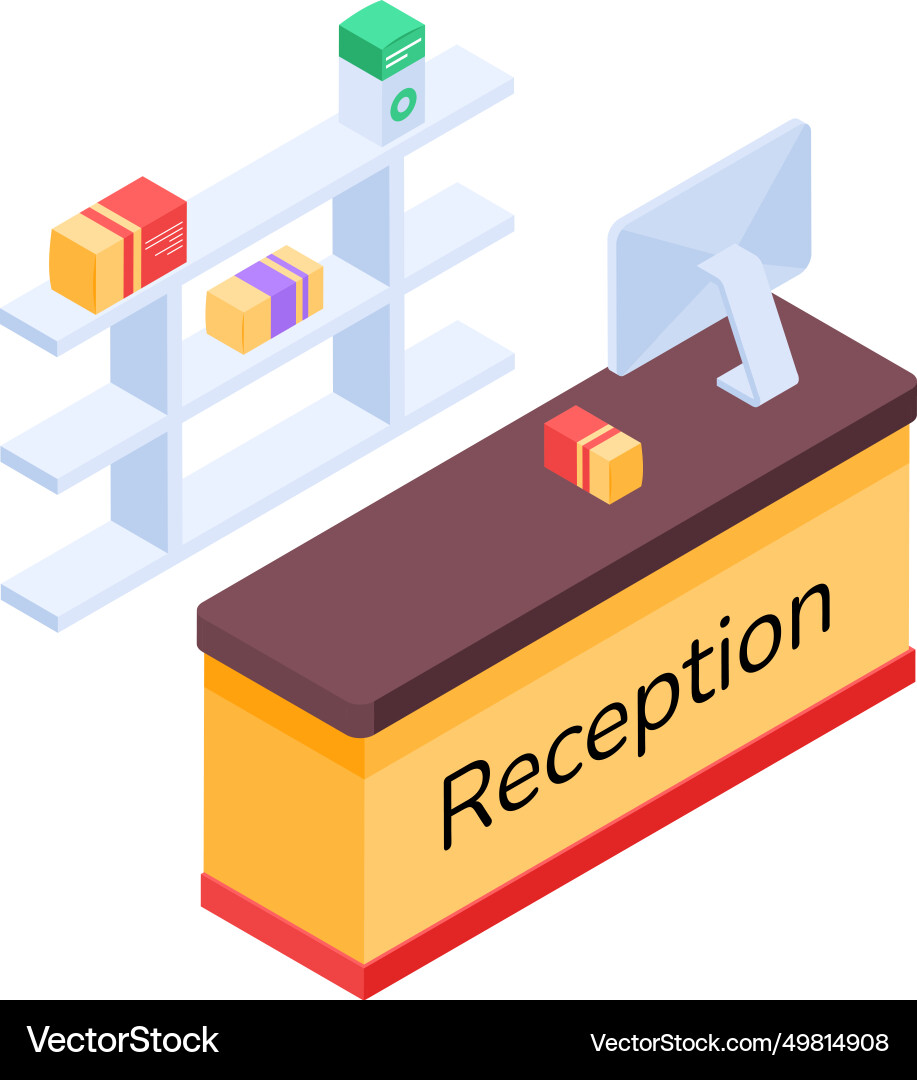 Check out isometric icon of reception desk Vector Image