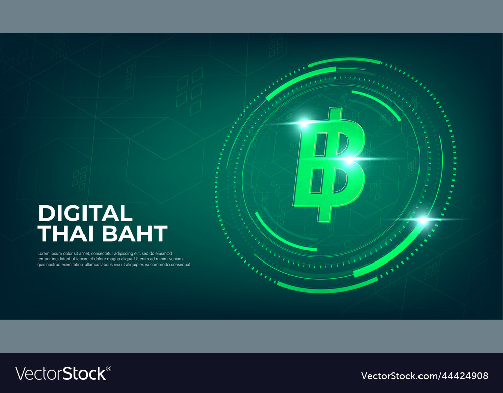 Digital thai baht currency sign cbdc Royalty Free Vector