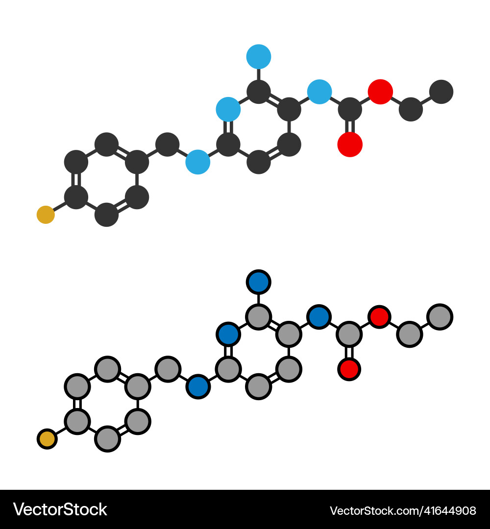 Flupirtine analgesic drug molecule Royalty Free Vector Image