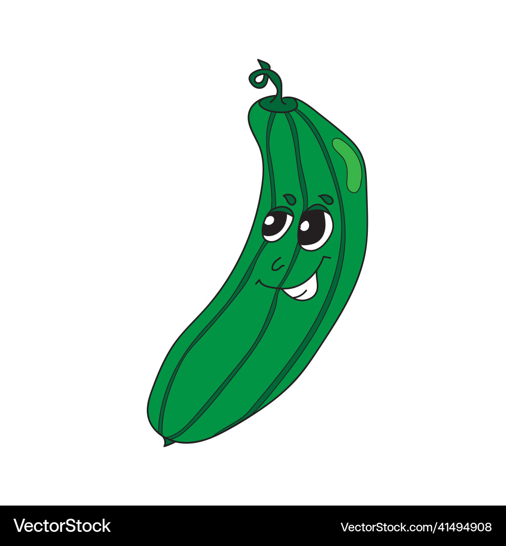 Happy smilling cute cucumber cartoon Royalty Free Vector