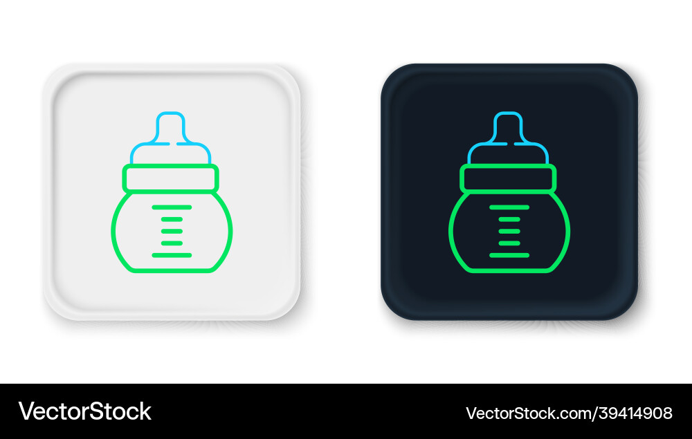 Line baby bottle icon isolated on white background