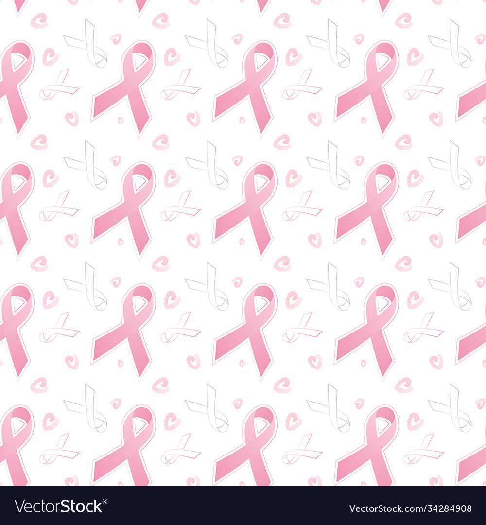 Pink ribbon seamless pattern Royalty Free Vector Image