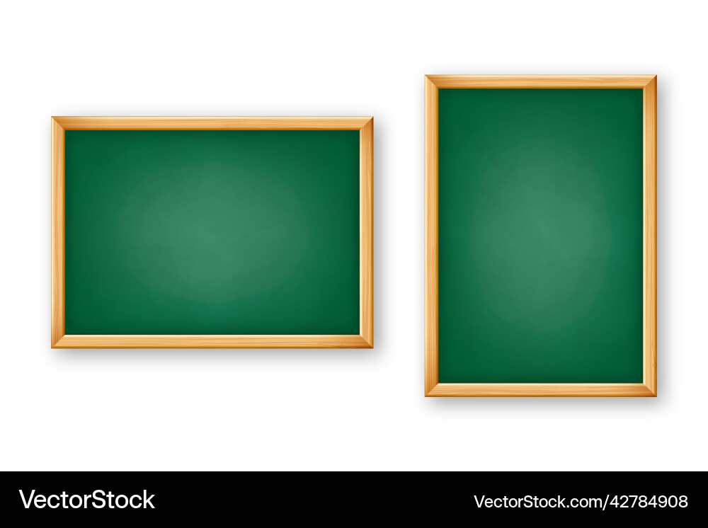 Realistic blank chalkboard in a wooden frame Vector Image