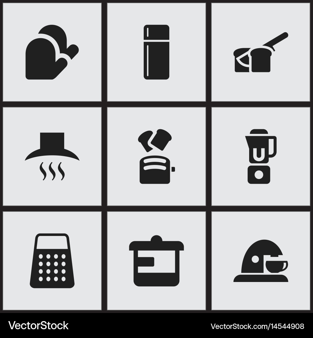Set of 9 editable cook icons includes symbols Vector Image
