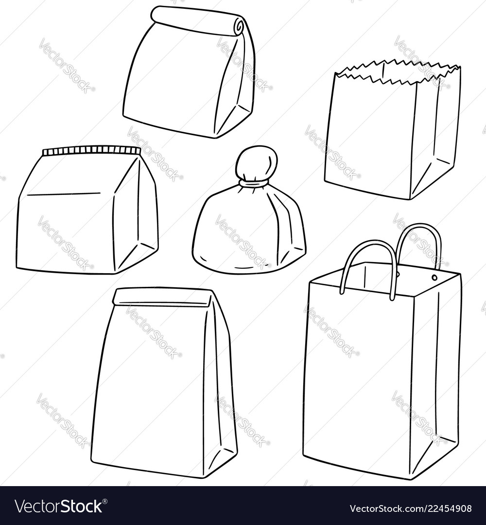 Set of paper bag Royalty Free Vector Image - VectorStock