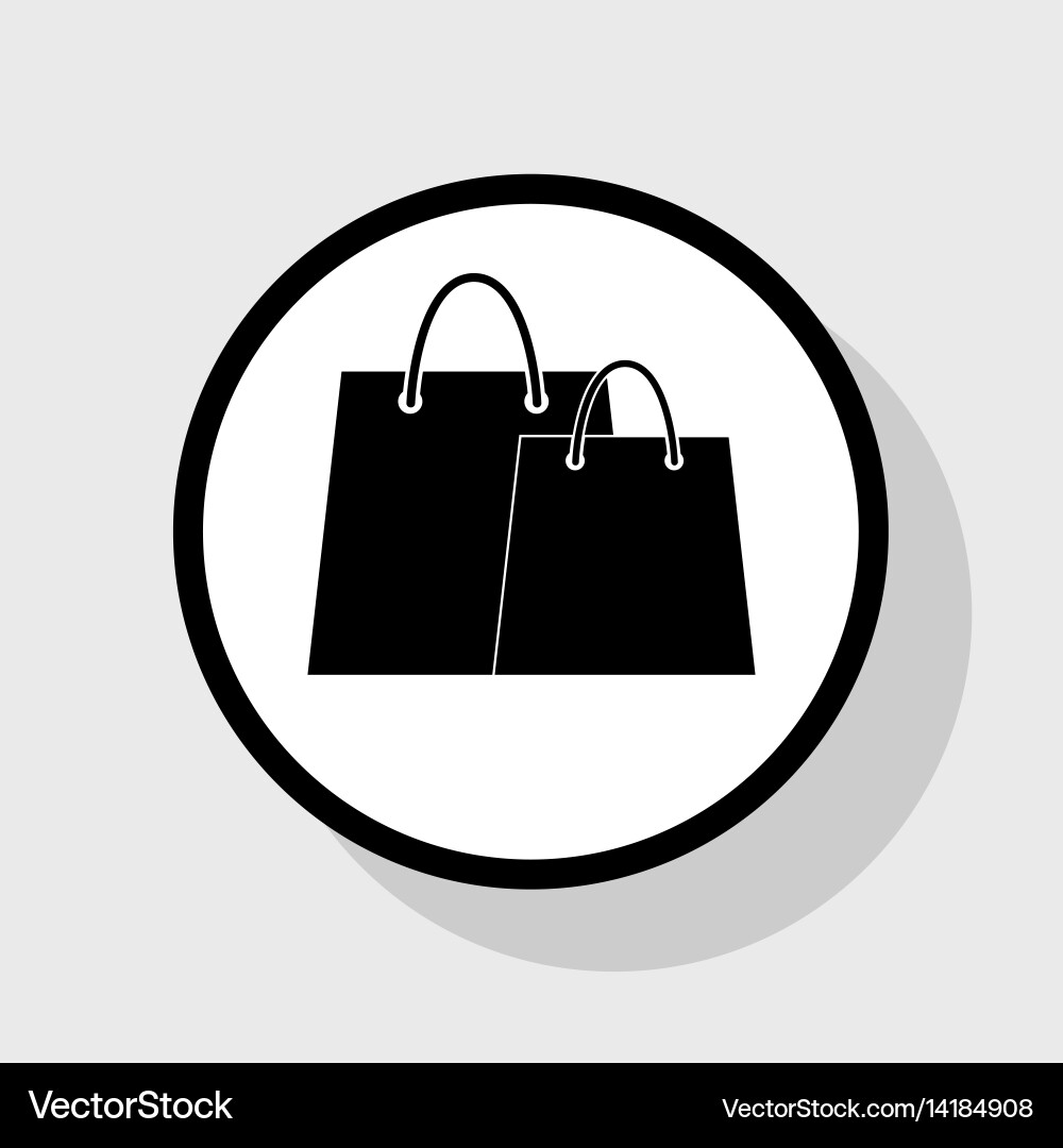 Shopping bags sign flat black icon Royalty Free Vector Image