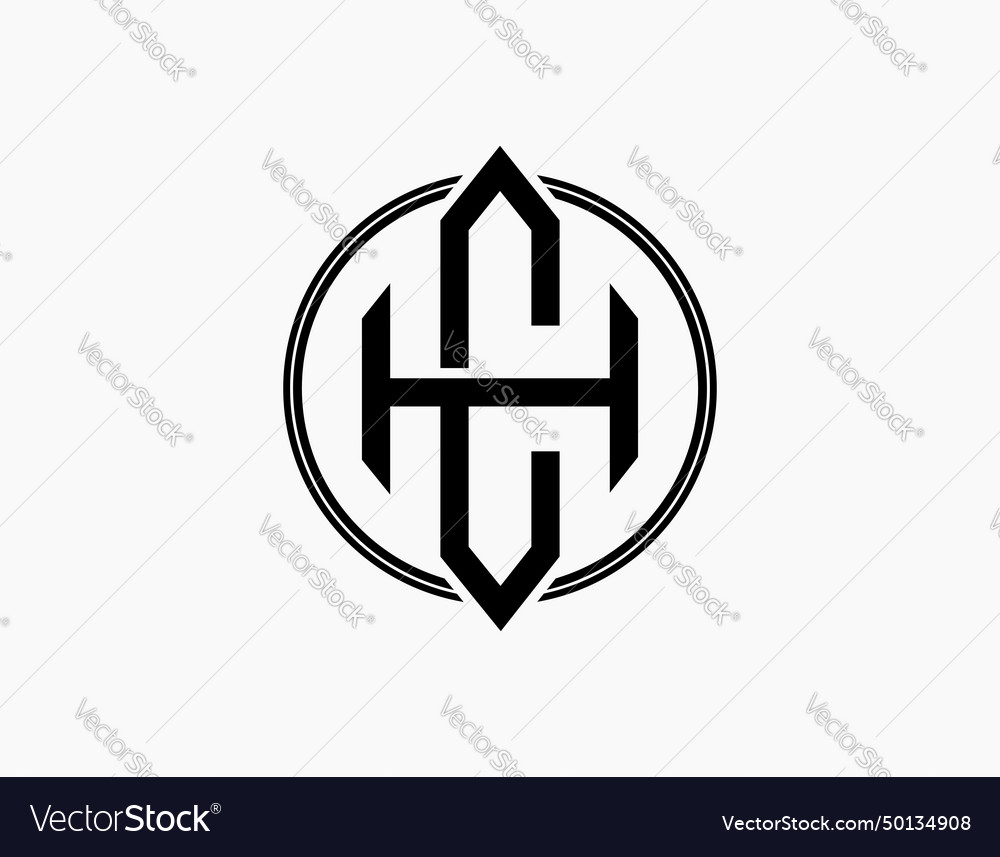 Simple monogram h rounded logo design template Vector Image