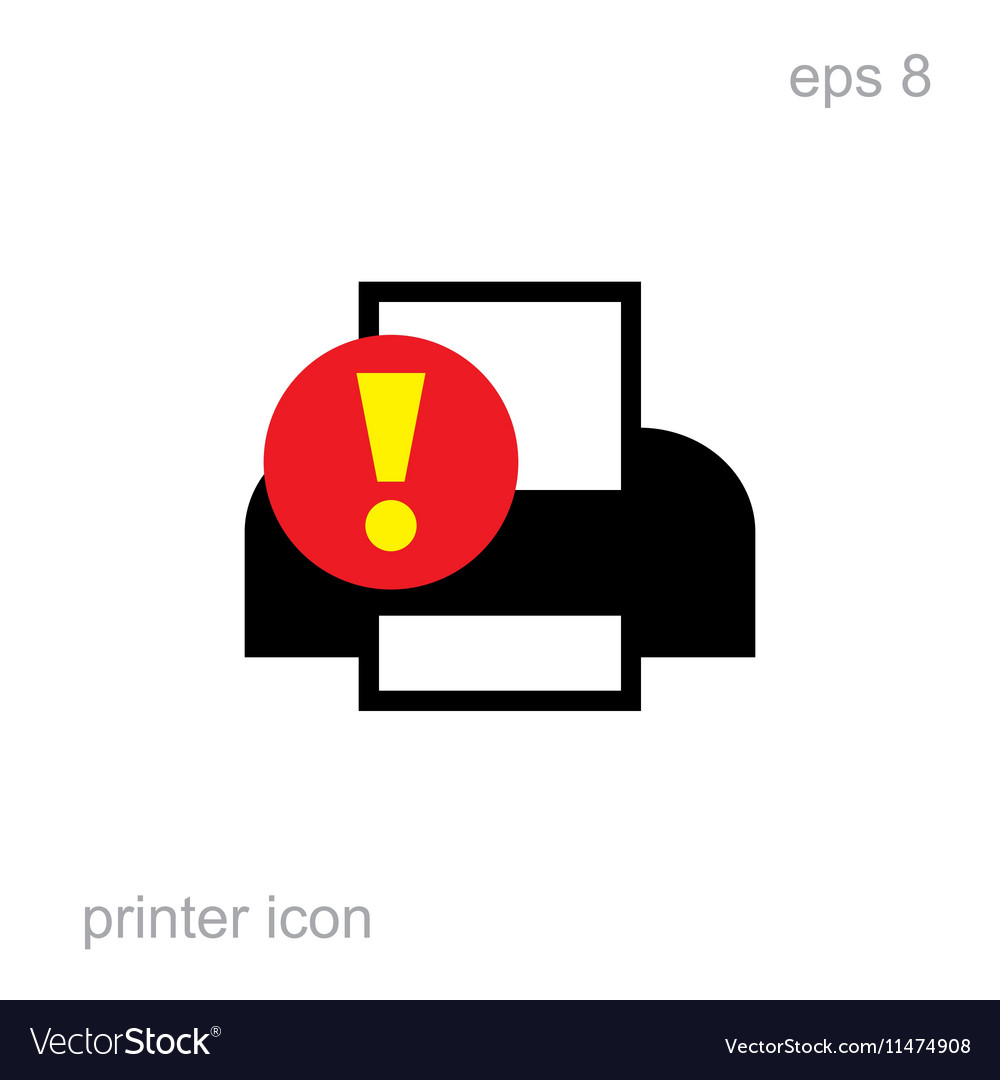 Simple printer error icon Royalty Free Vector Image