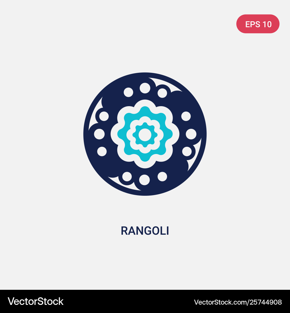 Two color rangoli icon from india and holi Vector Image