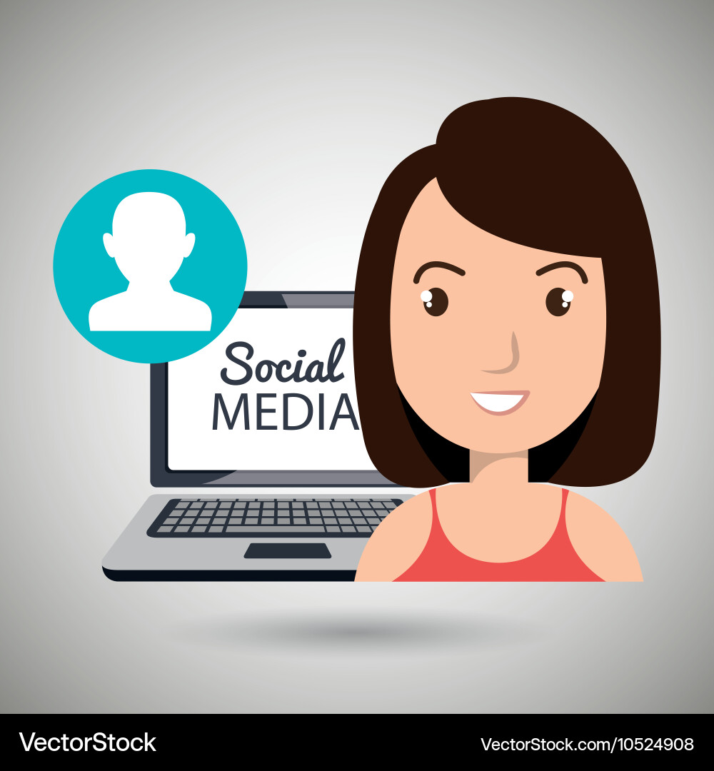 Woman social media apps Royalty Free Vector Image