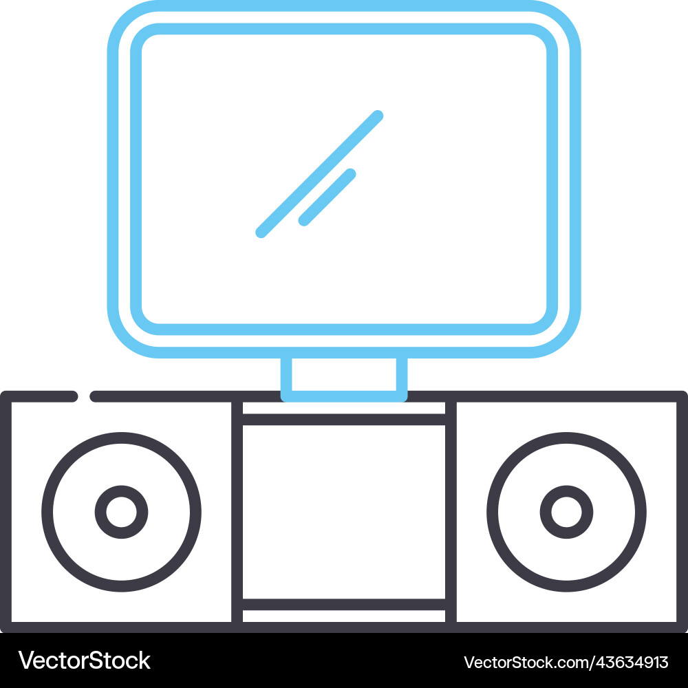 Entertainment library line icon outline symbol Vector Image