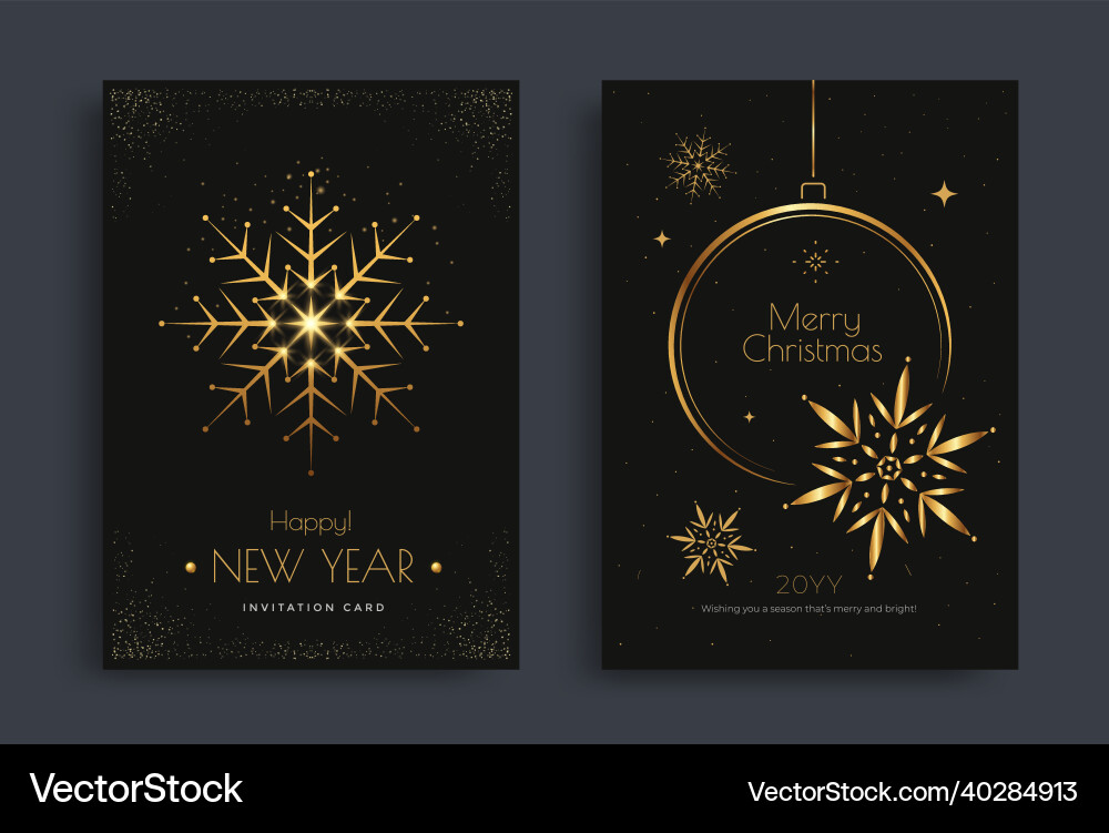 Happy new year greeting card design template Vector Image