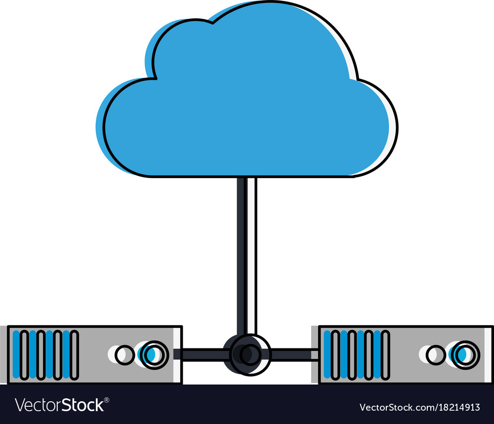 Servers linked web hosting icon image Royalty Free Vector