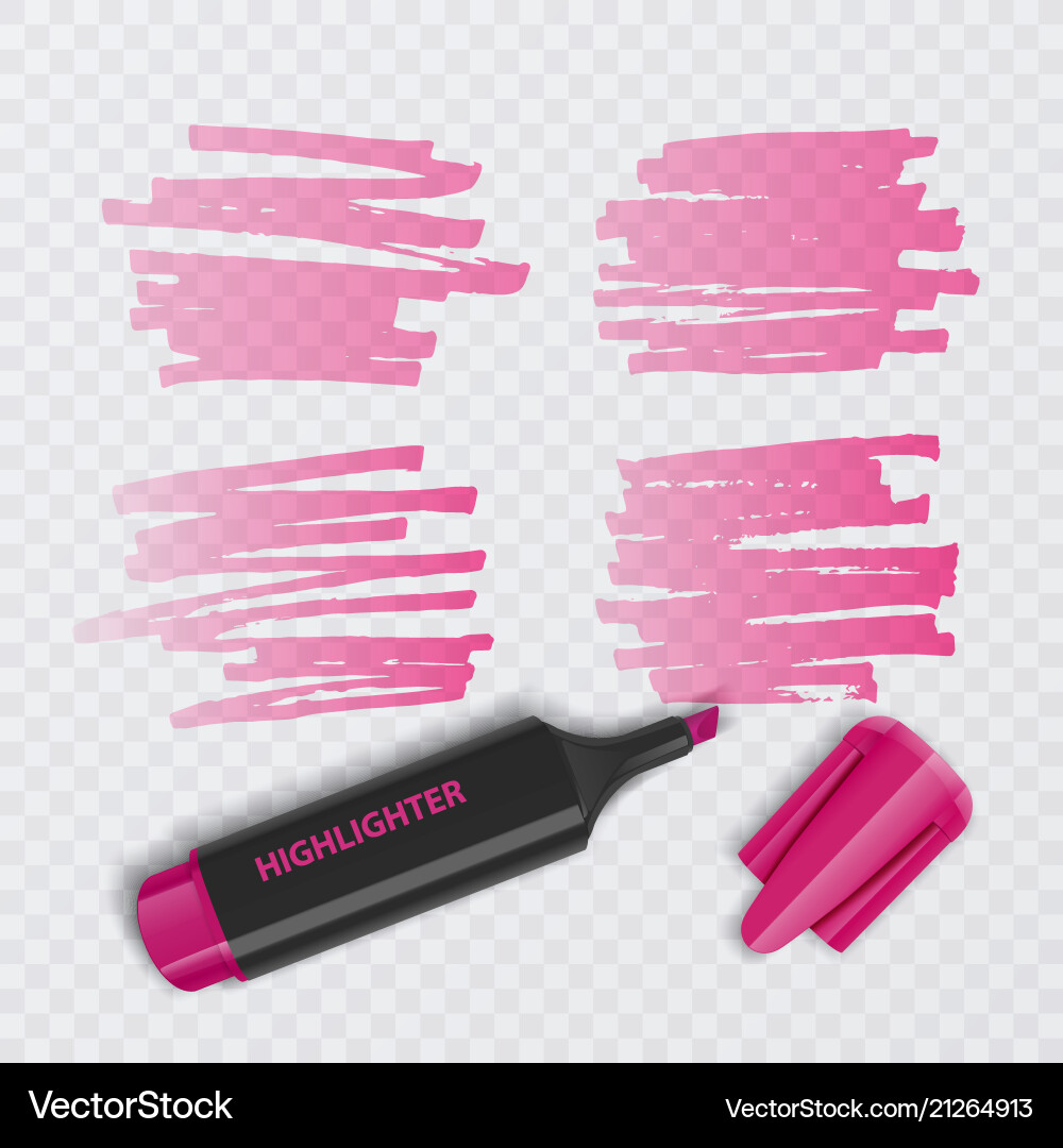 Set of colorful markers with highlighter elements Vector Image