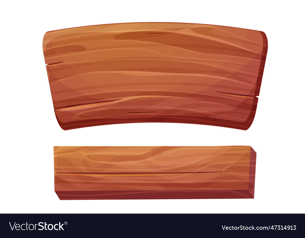 Set wooden plank frame game ui asset textured Vector Image