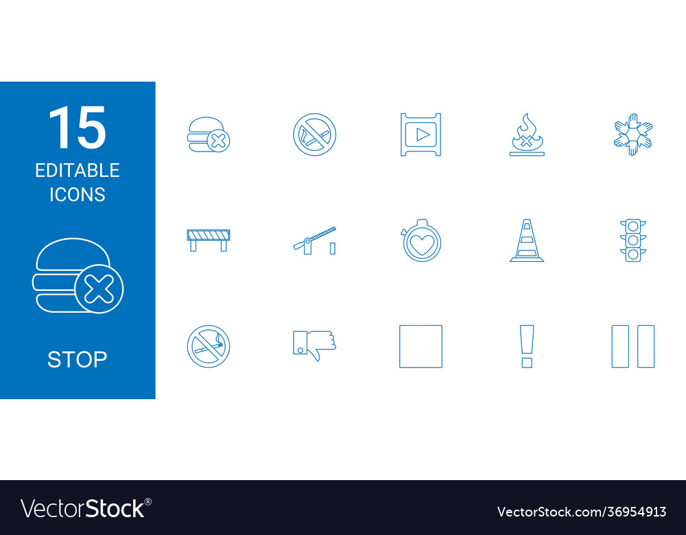 Stop icons Royalty Free Vector Image - VectorStock