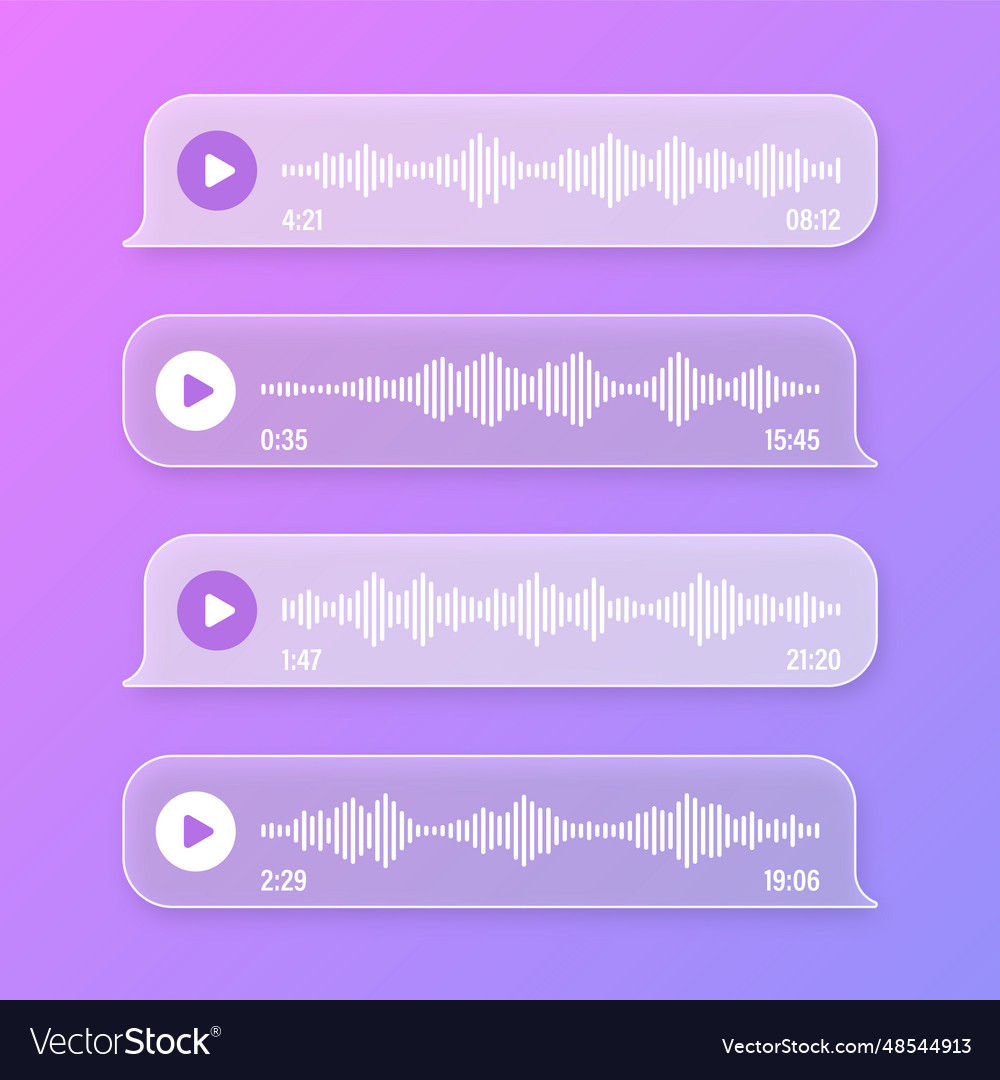Voice audio message transparent speech bubbles Vector Image
