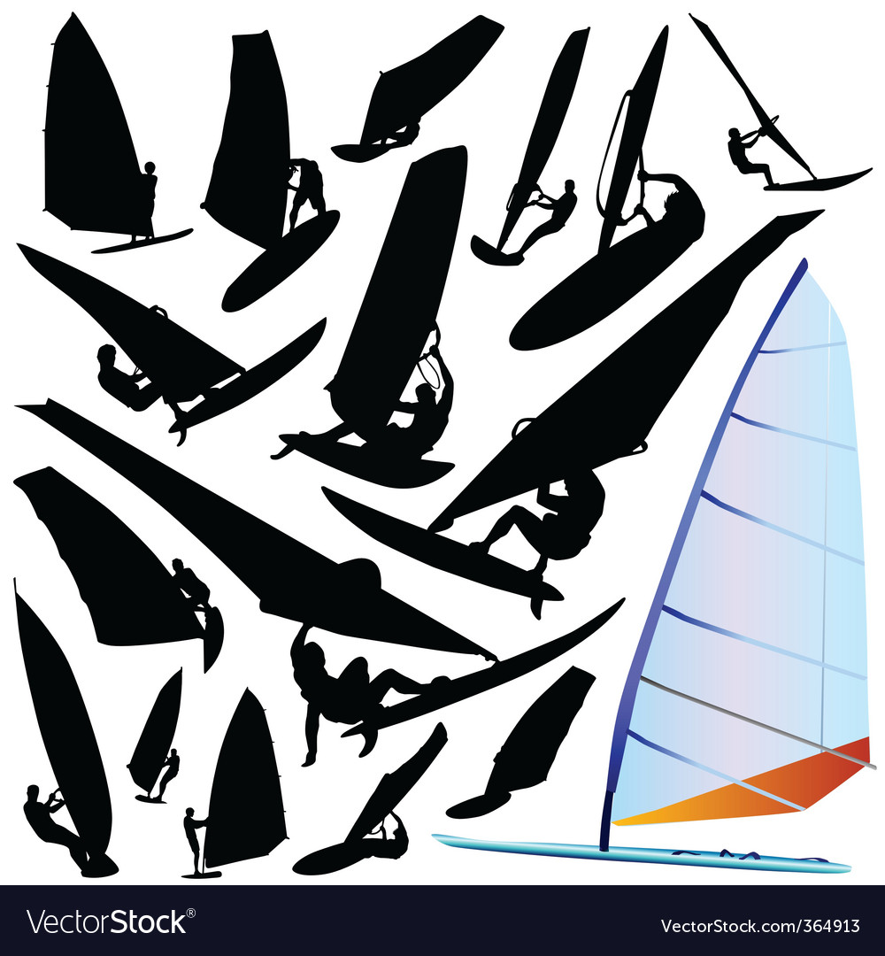 Wind surfing Royalty Free Vector Image - VectorStock