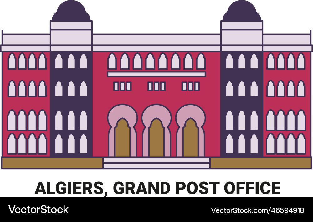 Algiers grand post office travel landmark Vector Image