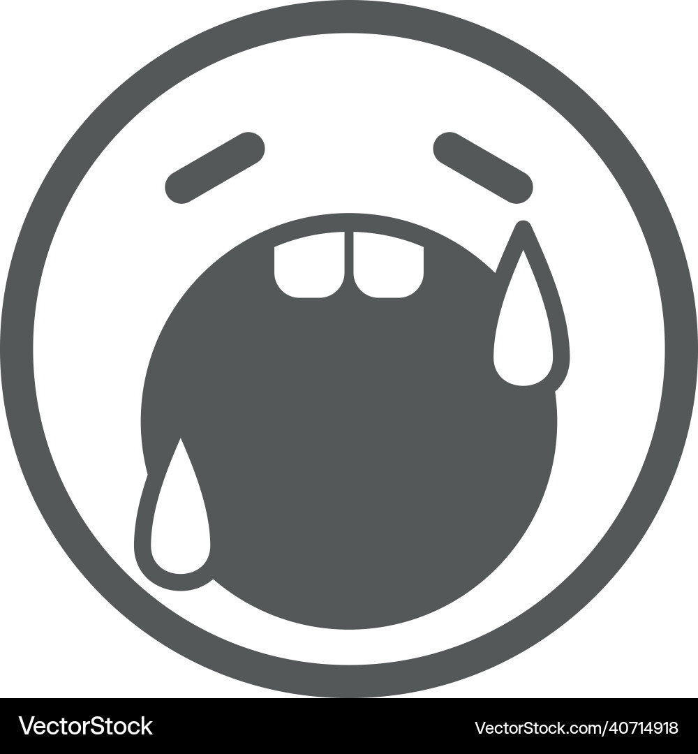 Crying icon bursting in tears face with wide open Vector Image