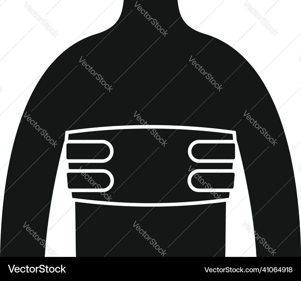 Damage lungs icon simple injury bandage Royalty Free Vector