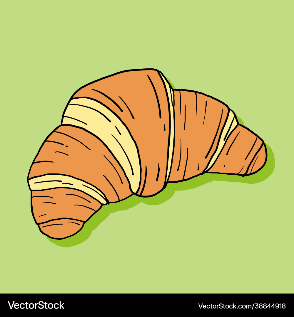 Doodle freehand sketch drawing croissant bread Vector Image